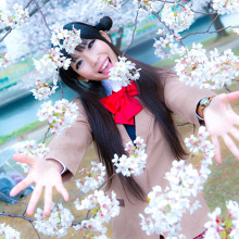 Uzuki Shimamura Together with a cherry blossoms. | Anime Gallery ...